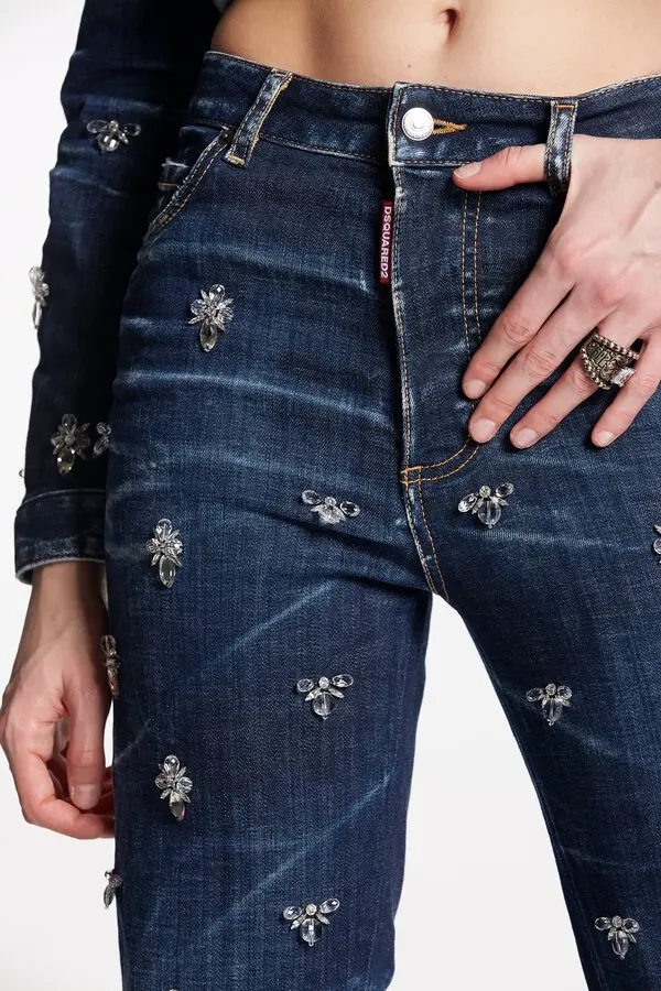 Dsquared2 Crystal Embellished Jeans