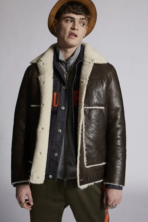 Dsquared2 Canada Shearling Coat - Brown