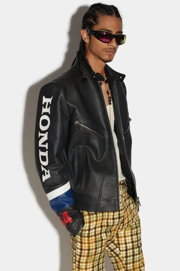 Dsquared2 Honda Leather Classic Jean Jacket - Black