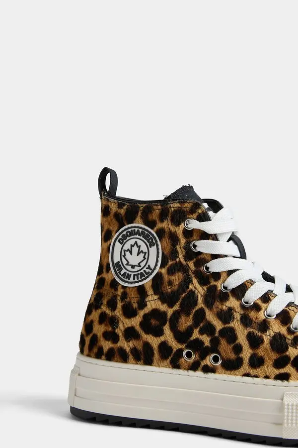 Dsquared2 Berlin Leopard Print High Top Sneakers - Fantasy