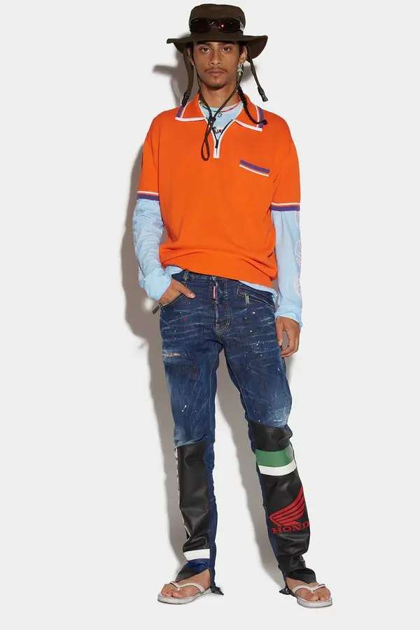 Dsquared2 Dark Wash Cool Guy Jeans With Contrast Detailing - Blue