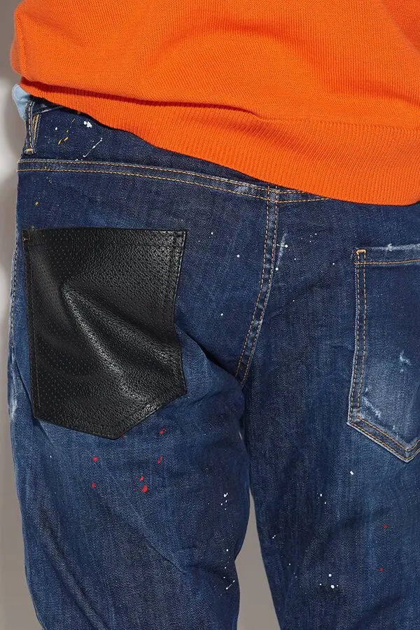 Dsquared2 Dark Wash Cool Guy Jeans With Contrast Detailing - Blue