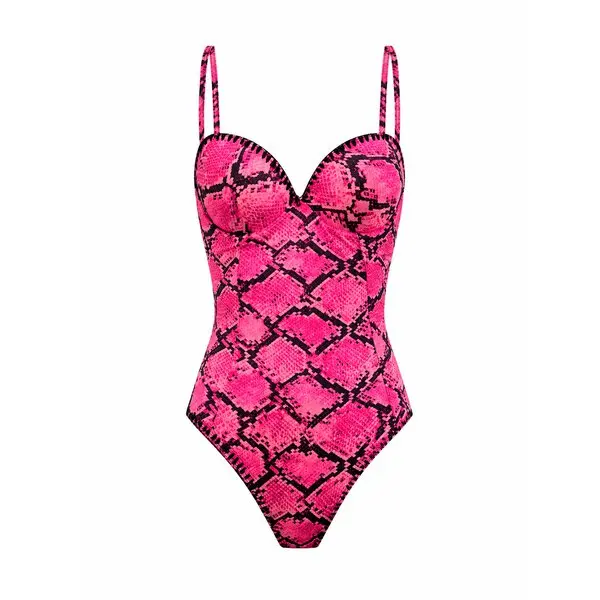 CHIARELLA Pink / Black Gaia Swimsuit – Pink Cobra Print - Pink/black