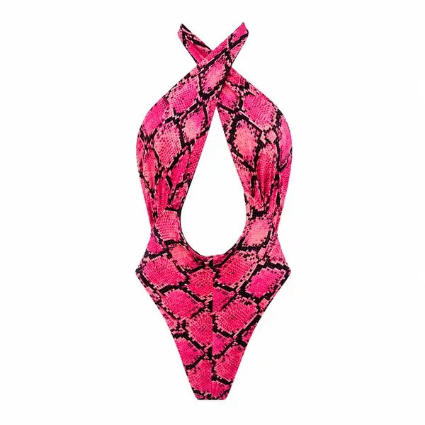 CHIARELLA Pink / Black Flavia Swimsuit – Pink Cobra Print - Pink/black