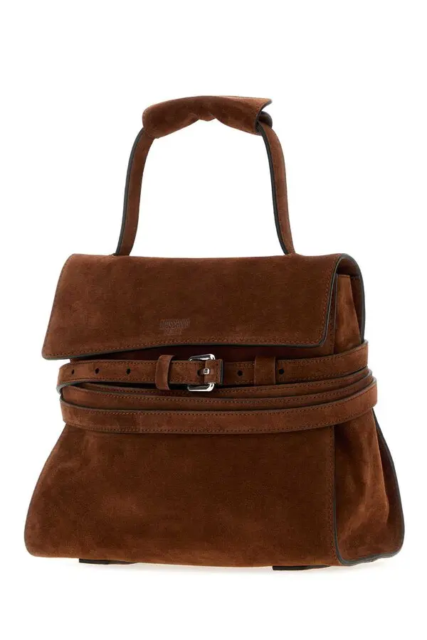Moschino Suede Regular Tie Me Handbag - Brown