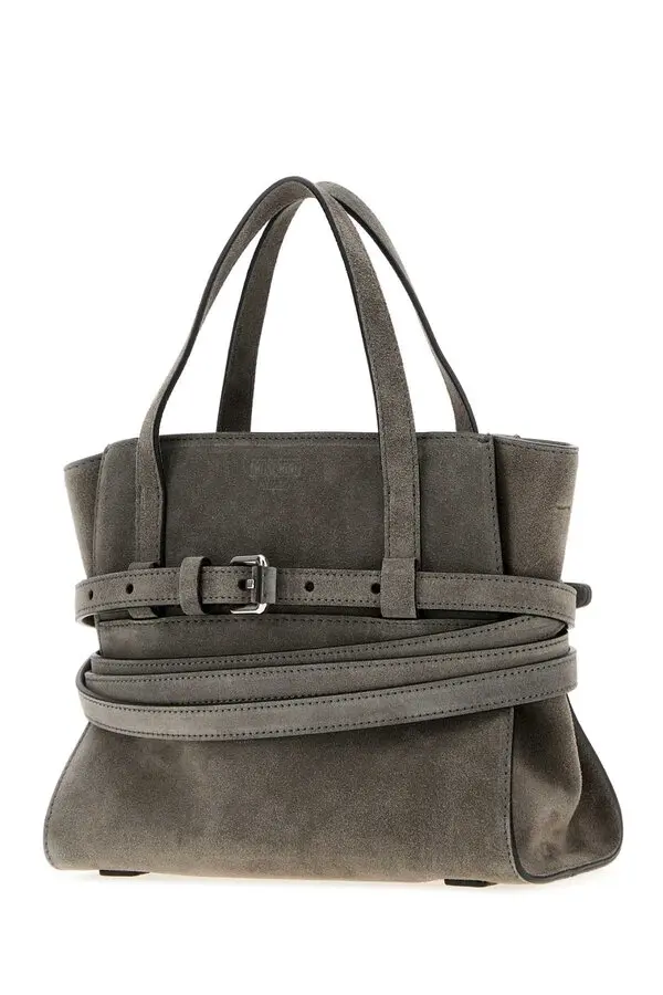 Moschino Grey Suede Tie Me Handbag - Gray