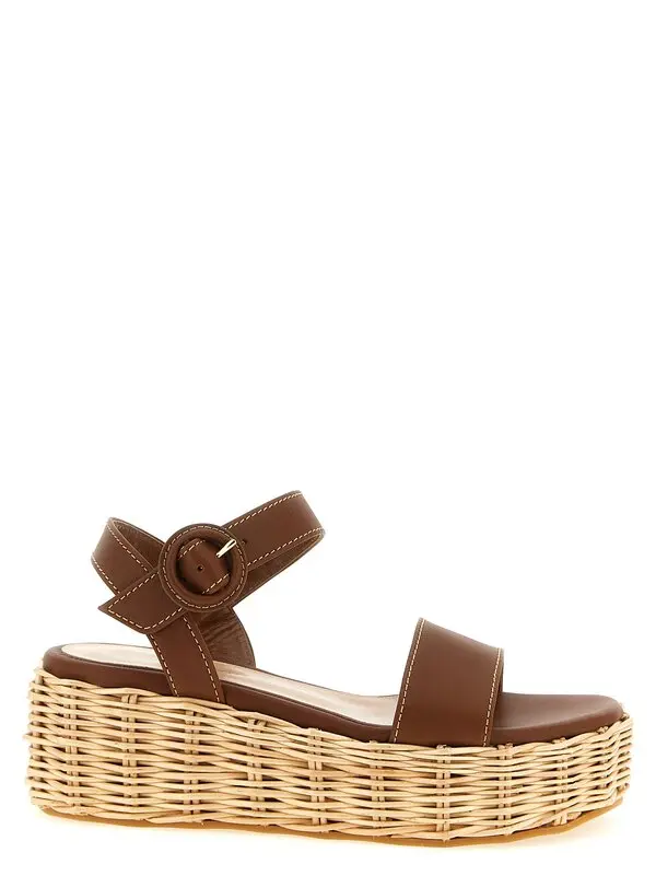 GIANVITO ROSSI Cestino' Sandals - Brown