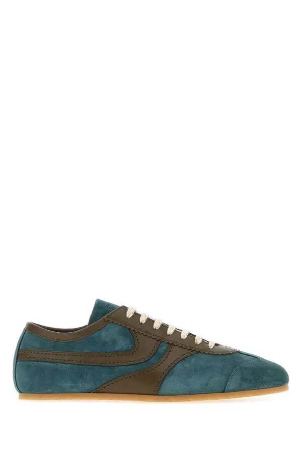 Dries Van Noten Two-tone Suede And Leather Sneakers