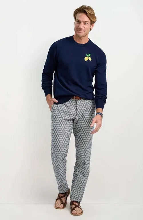 Mr Turk Clyde Slim Trouser Daisy Jacquard - Ink