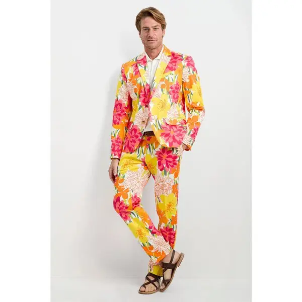 Mr Turk Clyde Como Herringbone Slim Trouser - Multi