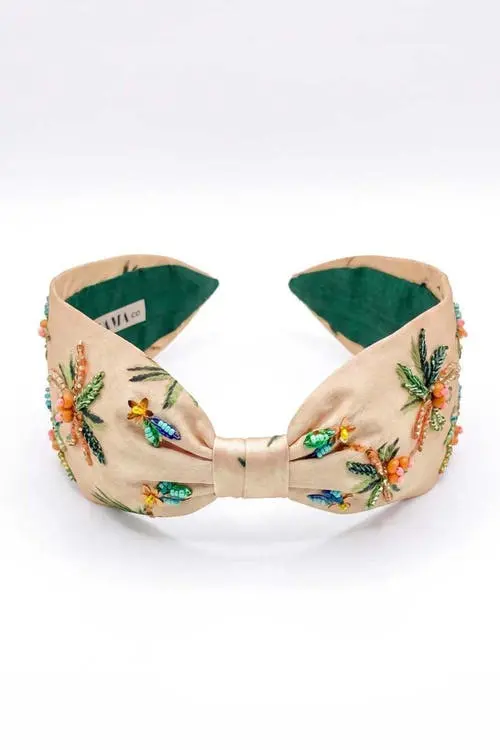 HAIR DRAMA CO Palm Poetry Embellished Knotted Headband