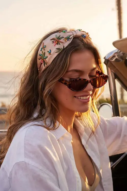 HAIR DRAMA CO Palm Poetry Embellished Knotted Headband