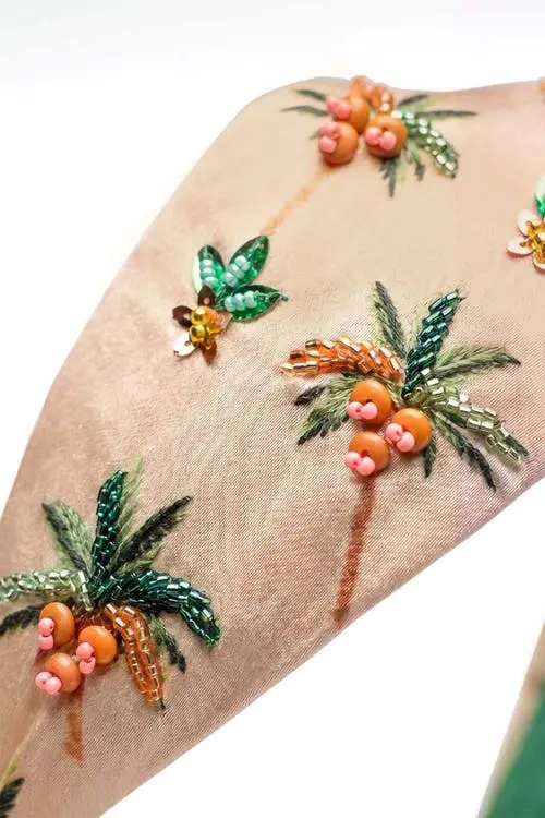 HAIR DRAMA CO Palm Poetry Embellished Knotted Headband