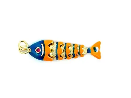GEMINI JEWELRY Articulated Enamel Fish Pendant
