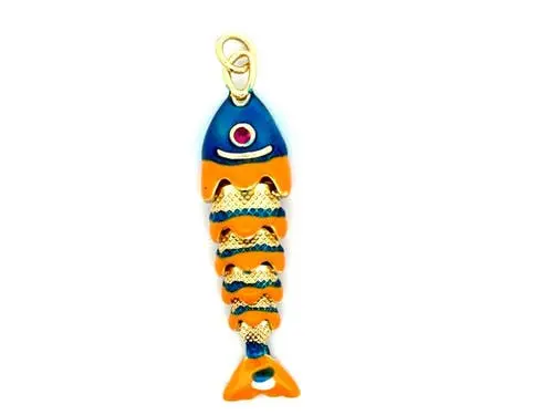 GEMINI JEWELRY Articulated Enamel Fish Pendant