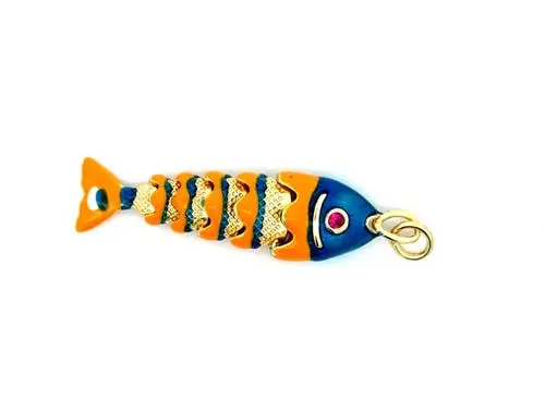 GEMINI JEWELRY Articulated Enamel Fish Pendant