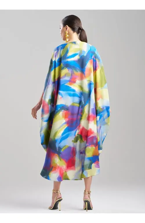 Natori Kumo Printed Stretch Satin Circle Caftan