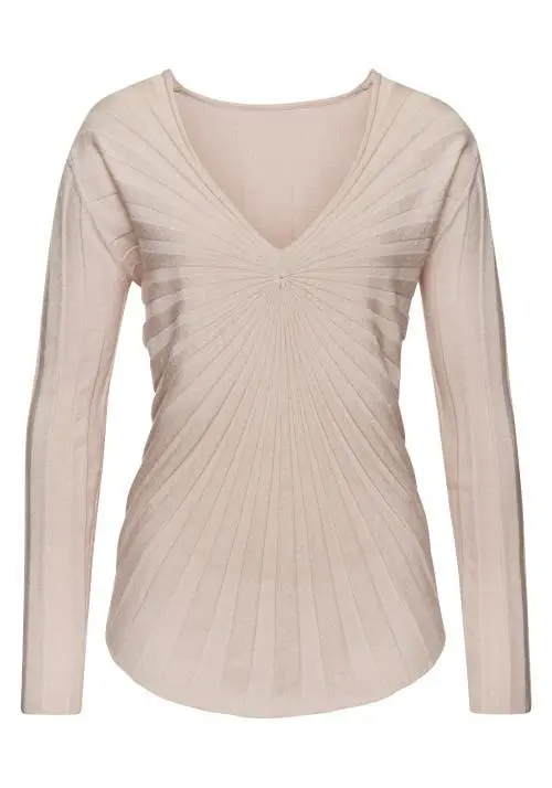 LASCANA Ribbed V-neck Sweater