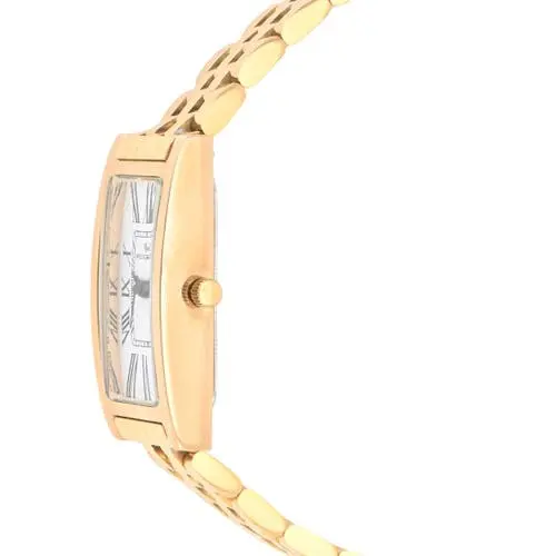 PEUGEOT 14k -plated Stainless Steel Rectangular Link Bracelet Watch 35x18mm