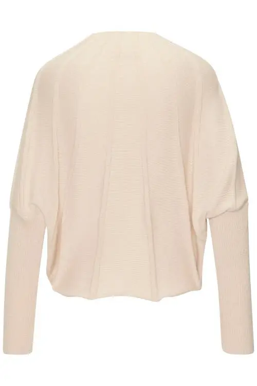 LASCANA Mock Neck Ribbed Sweater - Beige