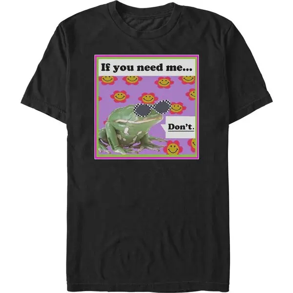 LOST GODS Groovy Frog Don't Photo Graphic T-shirt - Black