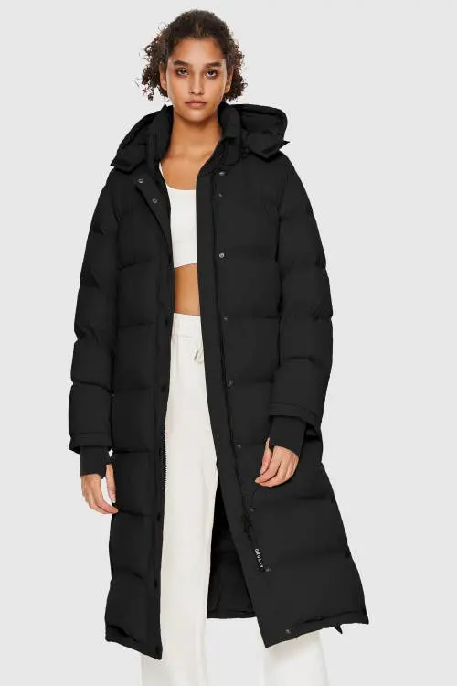 OROLAY Puff-o® Long Down Puffer Jacket - Black