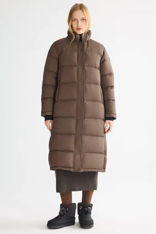OROLAY Puff-o® Long Down Puffer Jacket - Coffee