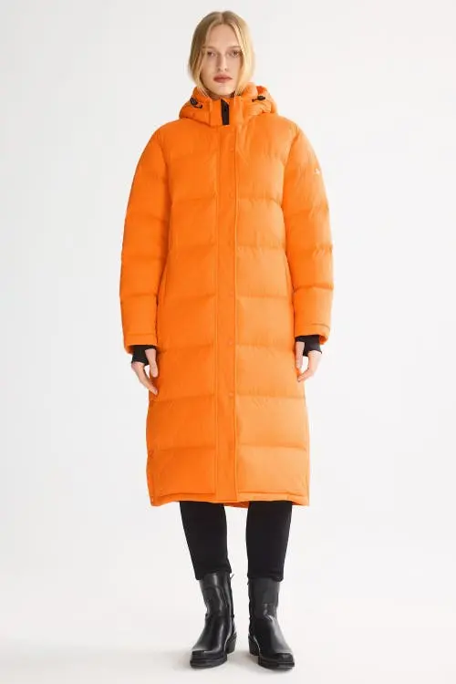 OROLAY Puff-o® Long Down Puffer Jacket - Orange