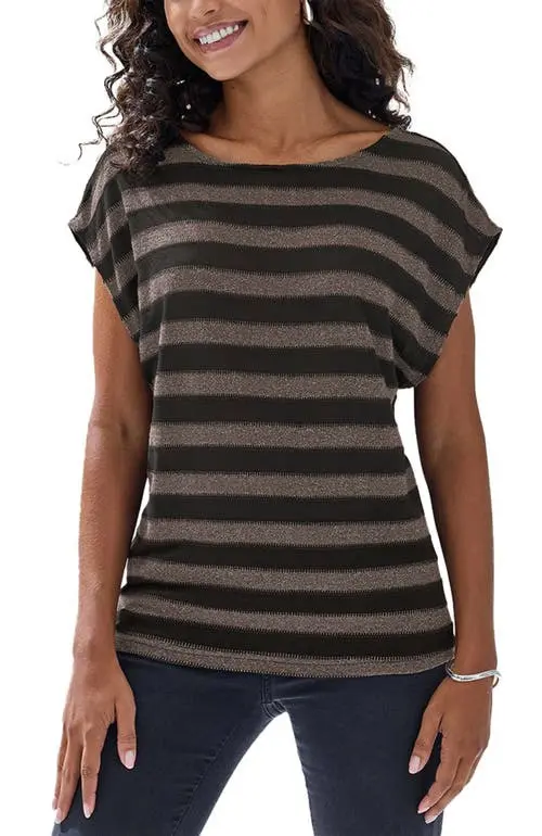 LASCANA Striped Metallic Top