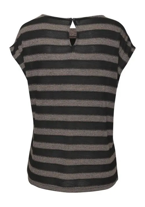 LASCANA Striped Metallic Top