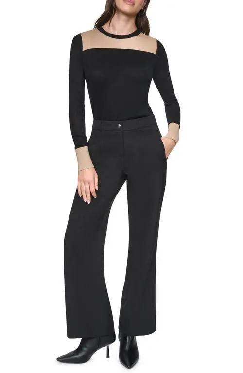 Dkny Seamed Stretch Pants - Black