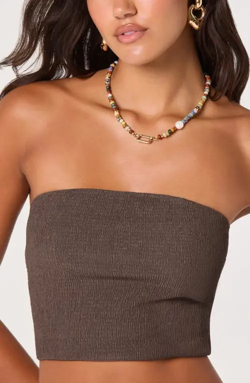 Astr The Label Anoka Smocked Strapless Crop Top