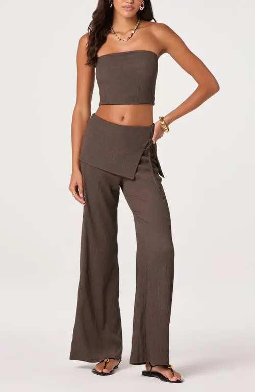 Astr The Label Anoka Smocked Strapless Crop Top