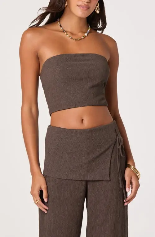 Astr The Label Anoka Smocked Strapless Crop Top