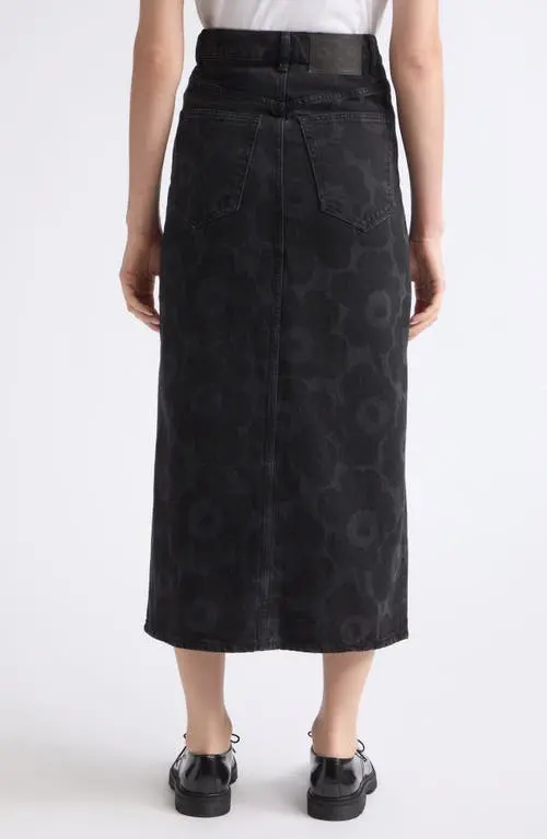 Marimekko Denim Midi Skirt With Unikko Print
