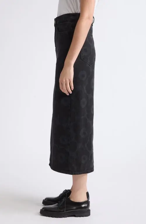 Marimekko Denim Midi Skirt With Unikko Print