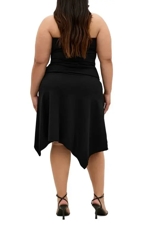 City Chic Amber Handkerchief Hem Halter Dress