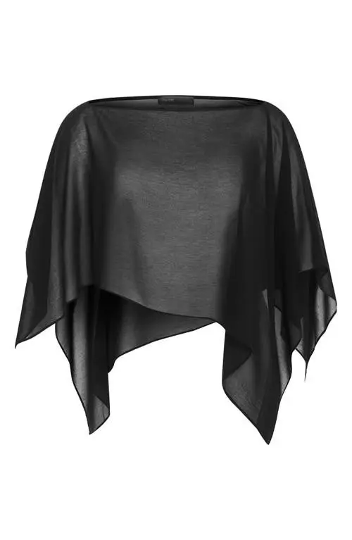 City Chic Chiffon Poncho - Black