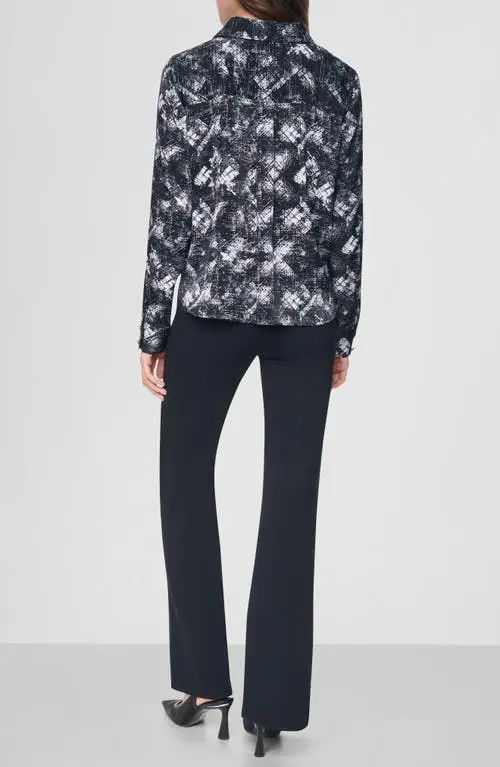 Dkny Print Twist Front Shirt - Refracted Lights