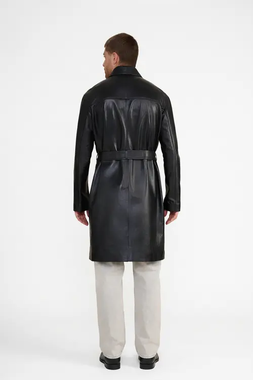 FURNIQ UK Camden Leather Trench Coat