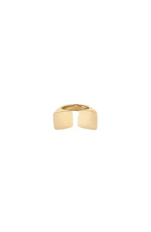 UNODE50 18k -plated Ring With Smooth Finish And Square Shape