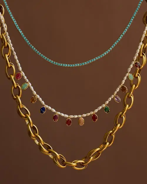 BEADS BY TARA Turquoise Everyday Tennis Necklace