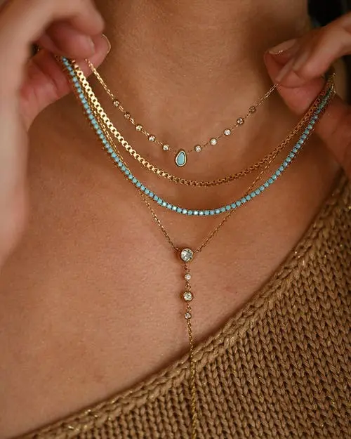 BEADS BY TARA Turquoise Everyday Tennis Necklace