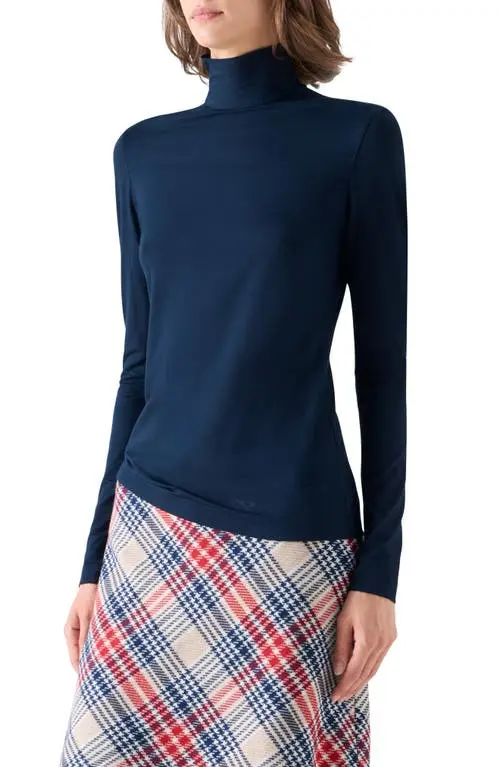 Akris Jersey Turtleneck - Navy