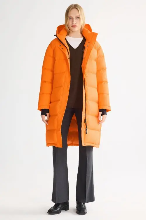 OROLAY Puff-o® Mid-length Down Puffer Jacket - Orange