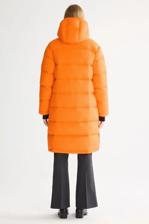OROLAY Puff-o® Mid-length Down Puffer Jacket - Orange