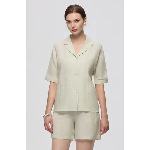 JUANA Hemp Camp Shirt - Light Mint