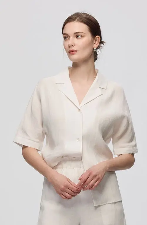 JUANA Hemp Camp Shirt - White