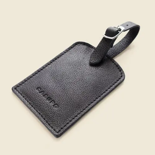 CASUPO Leather Luggage Tag - Black