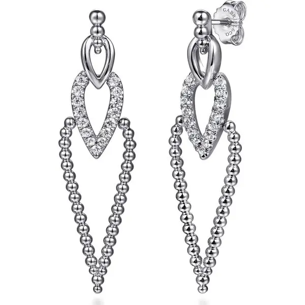GABRIEL & CO. White Sapphire Drop Earrings